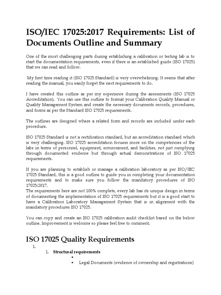 ISO 17025:2017 Documentation Guide | PDF | Calibration | Business