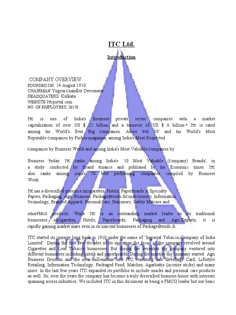 ITC LTD.: Company Overview | PDF | Stocks | Debt