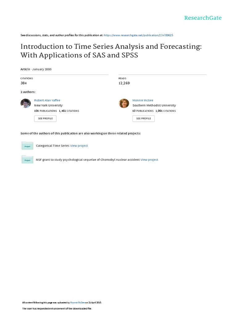 Introduction To Time Series Analysis and Forecasti | PDF ...
