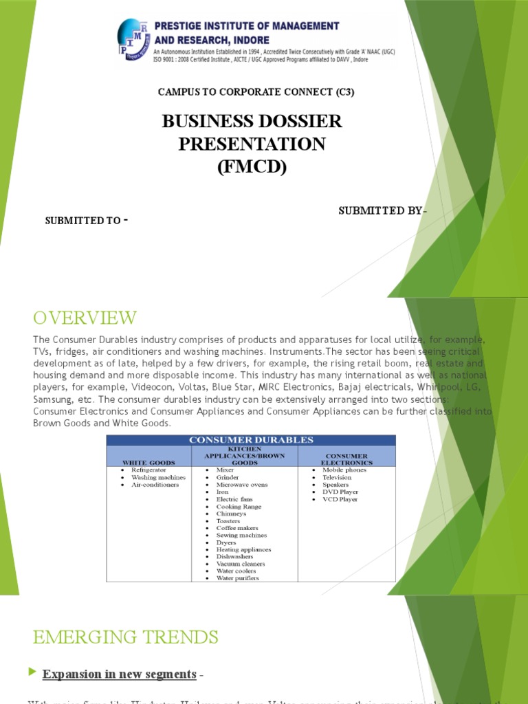 COMPLETE BUSINESS DOSSIER PRESENTATION Main | PDF | Home Appliance ...
