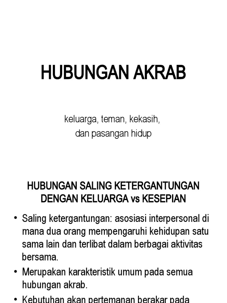 Hubungan Akrab dan Dinamikanya | PDF | Pengembangan Diri | Gaya Hidup