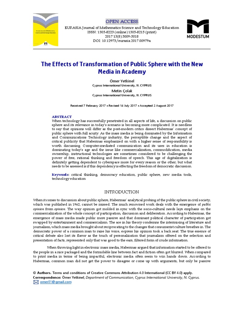 Public Sphere and Social Media | PDF | Public Sphere | New Media