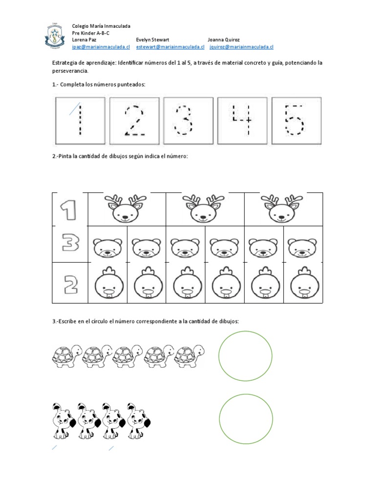 Guia Números 1 Al 5, Viernes 18 Junio | PDF