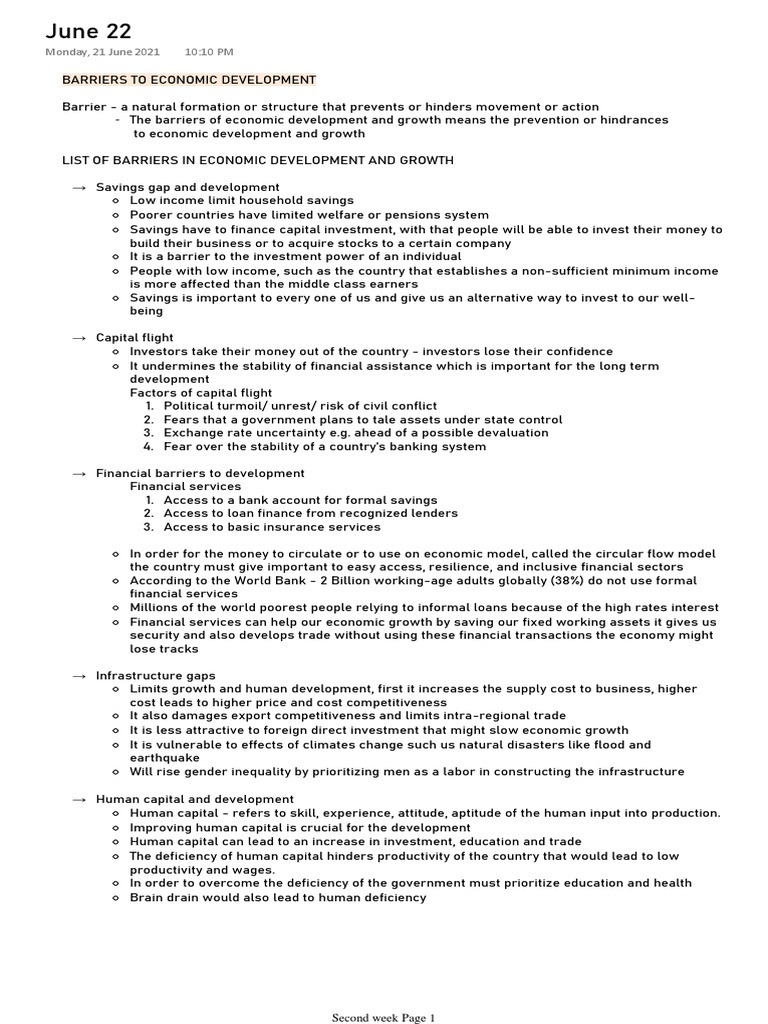 Barriers to Economic Development | PDF | Economic Inequality ...