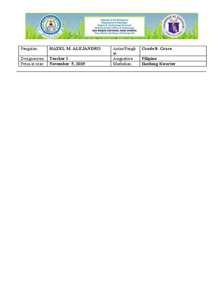 Lesson Plan G8 | PDF