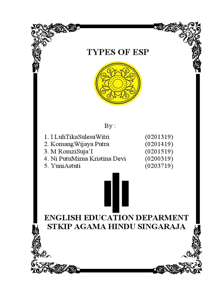 Revise !!!!! Types of Esp Grup 1 | PDF | Language Education | Pedagogy