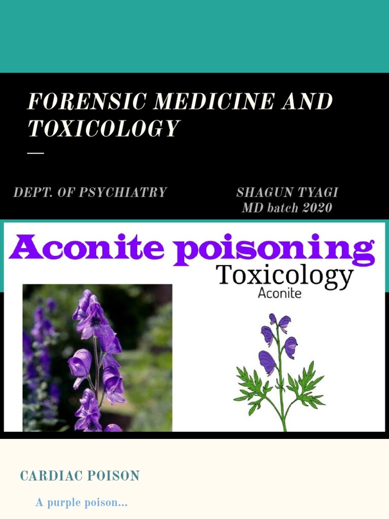 Aconite Poisoning | PDF | Toxicology | Medical Specialties