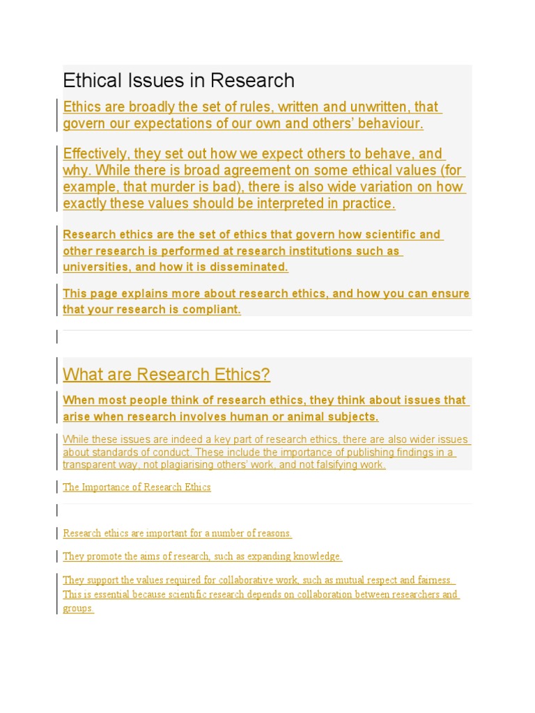 Ethical Issues in Research | PDF | Institutional Review Board | Plagiarism