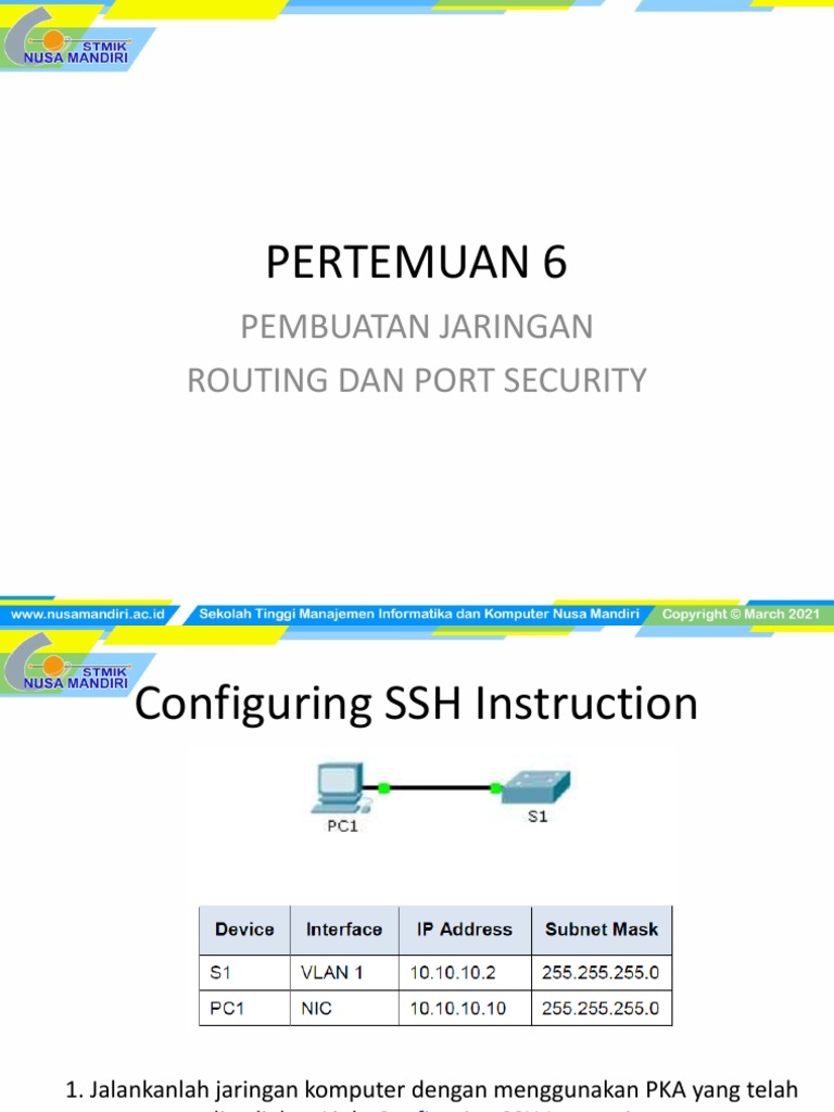Pertemuan 6: Pembuatan Jaringan Routing Dan Port Security | PDF