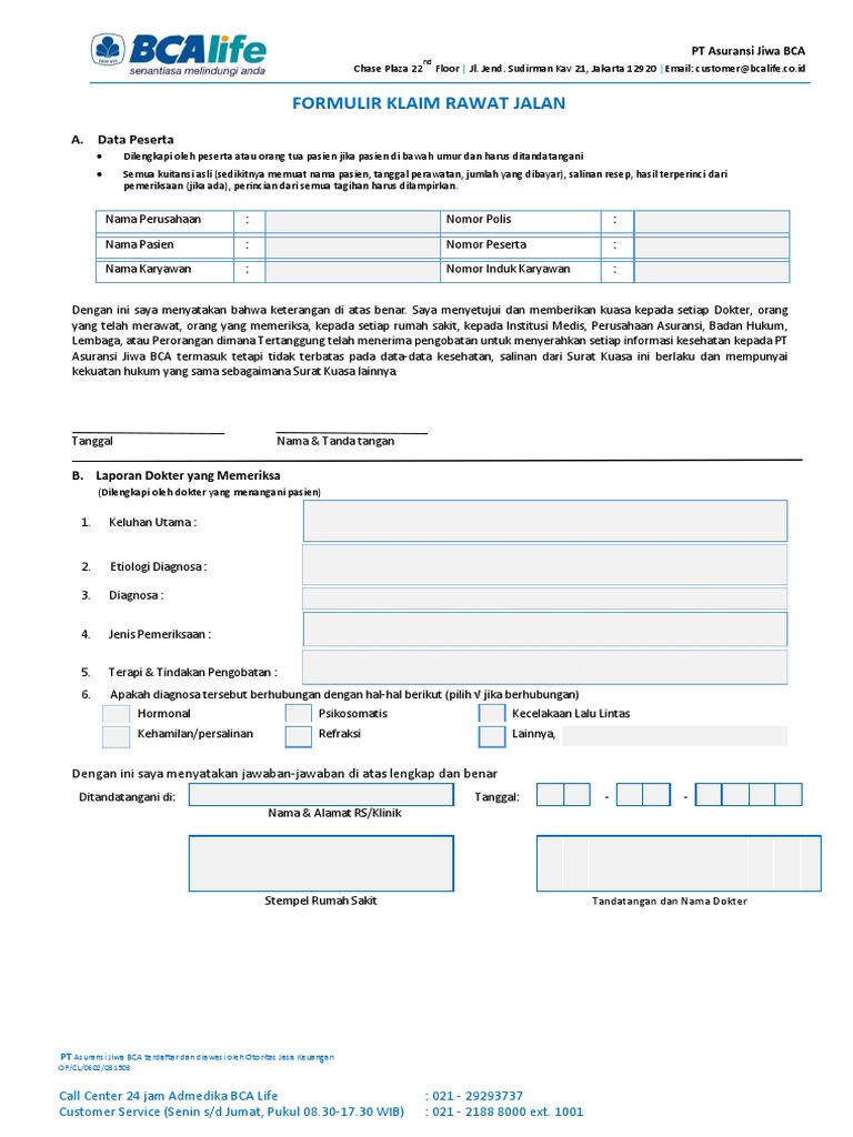 Formulir Klaim Rawat Jalan | PDF