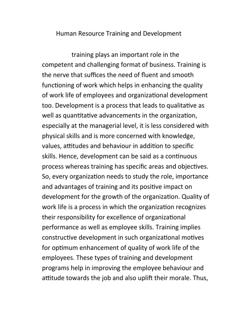 Human Resource Training Program | PDF | Employment | Motivation