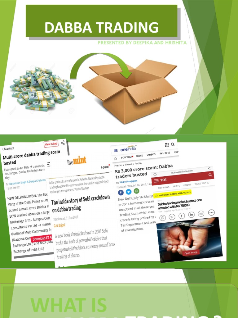 Dabba Trading - Deepika | PDF | Black Market | Money