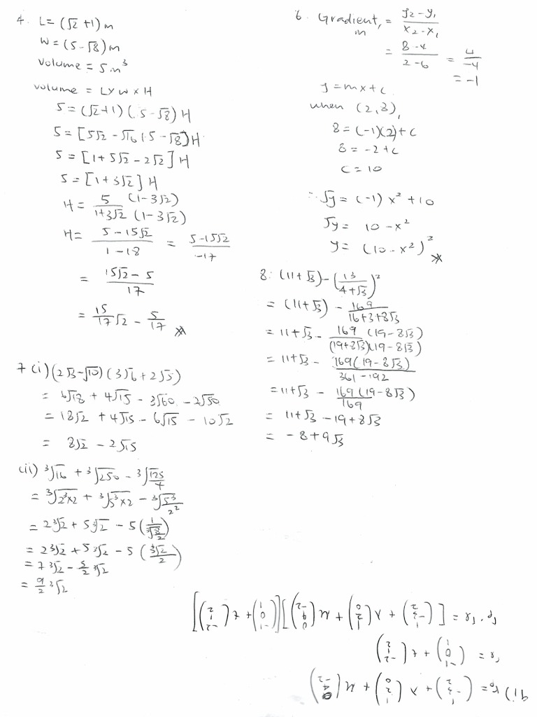 Math Solution Handwritten | PDF