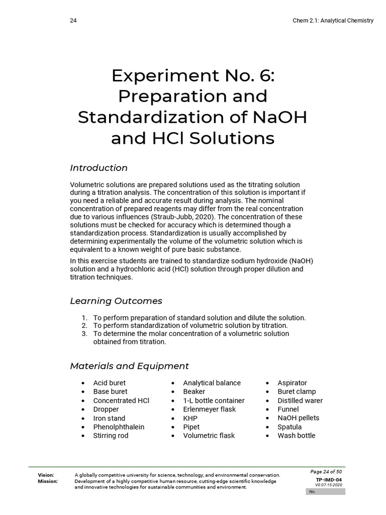 Experiment 6 Chem 140 | PDF | Titration | Chemistry