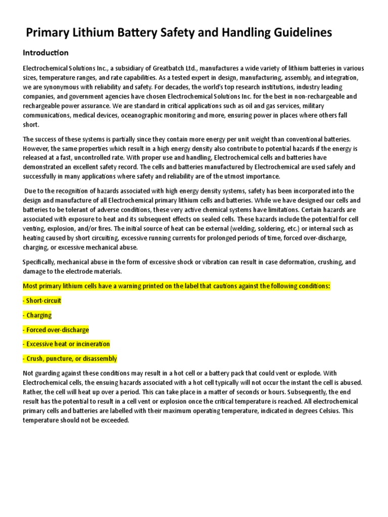 Lithium Battery | PDF | Rechargeable Battery | Lithium Ion Battery