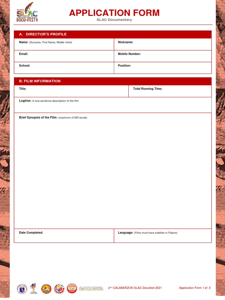 2ND Calabarzon Slac Docufest 2021 Application Form | PDF | Monopoly ...