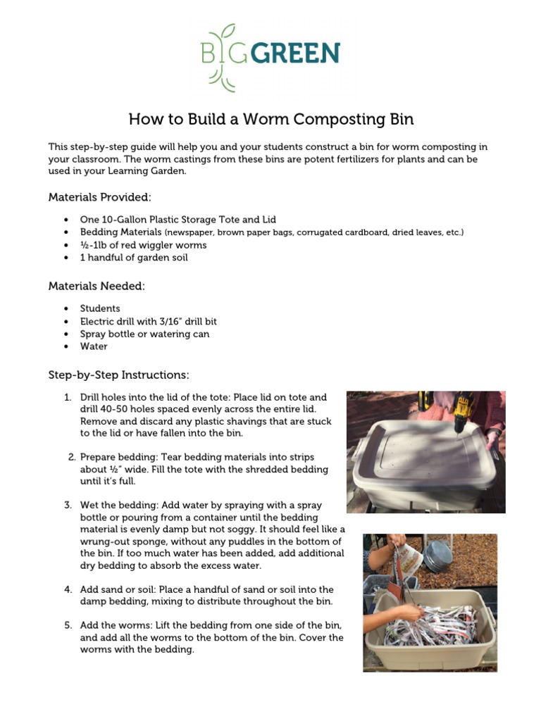 BG Worm Bin Construction Instructions | Download Free PDF | Compost ...