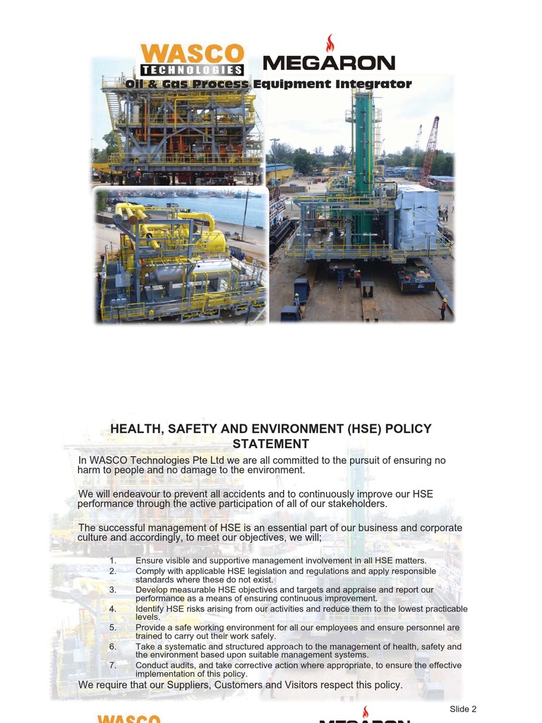 Wasco Engineering HSE Policy Overview | PDF | Safety | Engineering