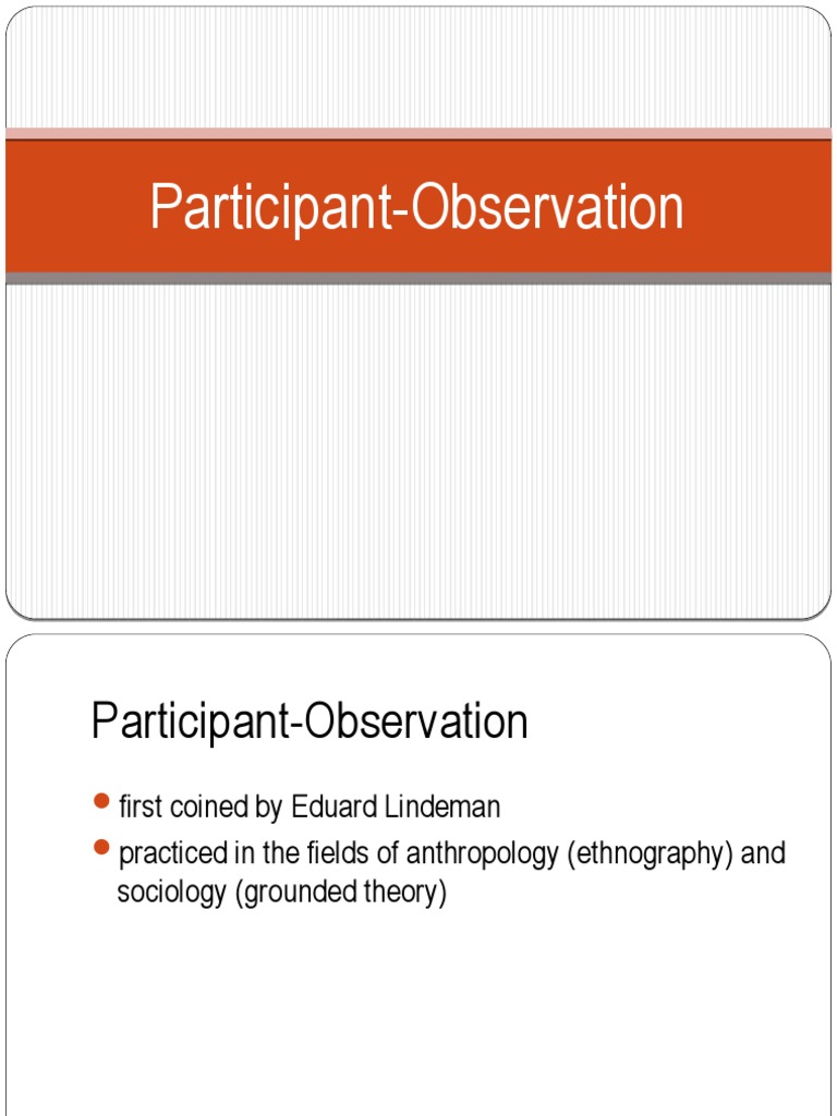 Participant Observation PR1 | PDF | Scientific Method | Methodology