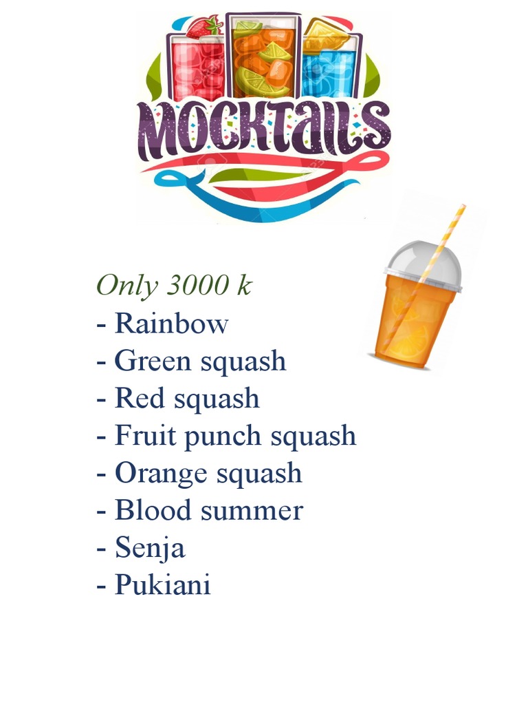 Menu Mocktail | PDF
