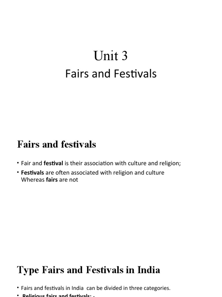 Unit 3: Fairs and Festivals | PDF | Carnival | Festival