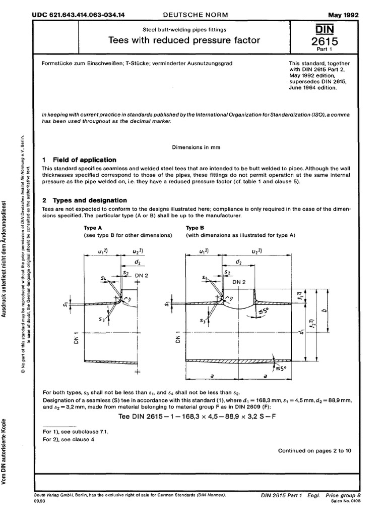 Din - 2615-1-1992 Eng | PDF