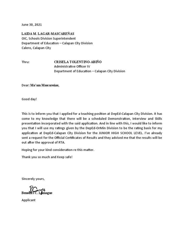 Mr. Lumague - Information Letter | PDF | Career & Growth