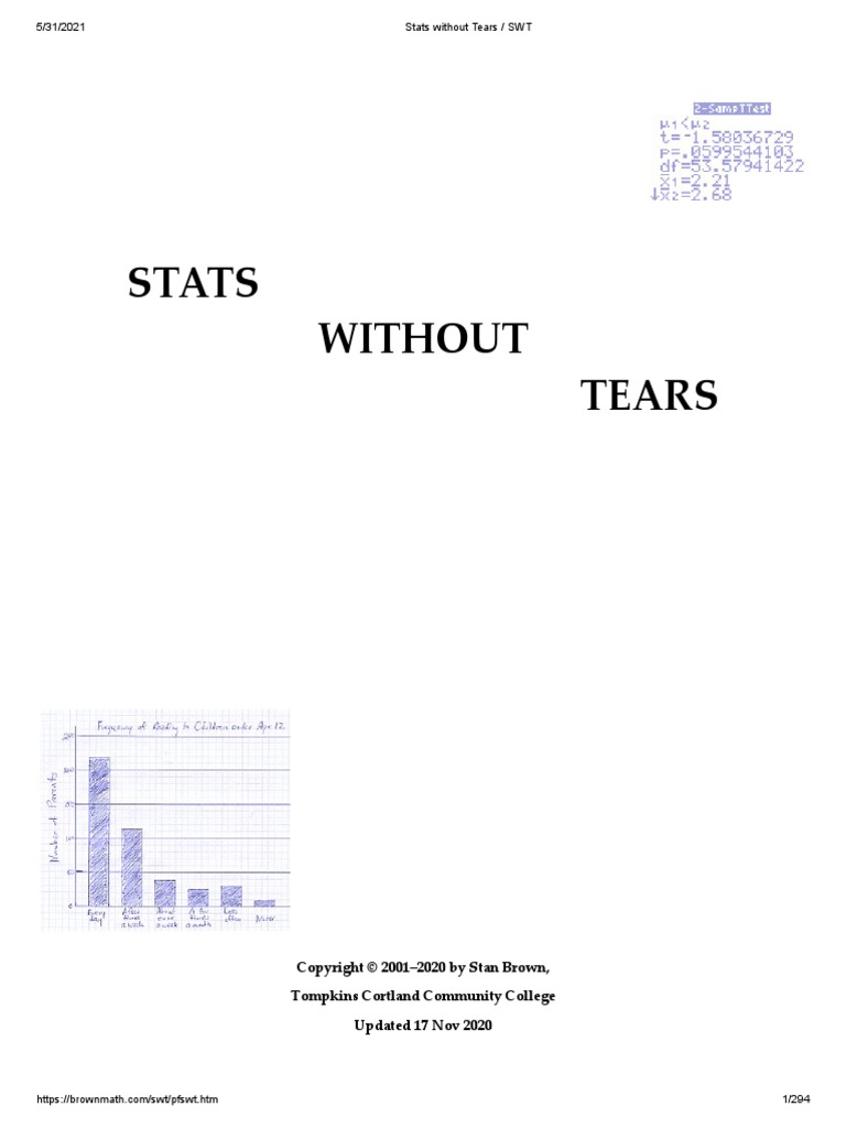 Statistics Without Tears by Stan Brown | PDF | Statistics | Sampling ...
