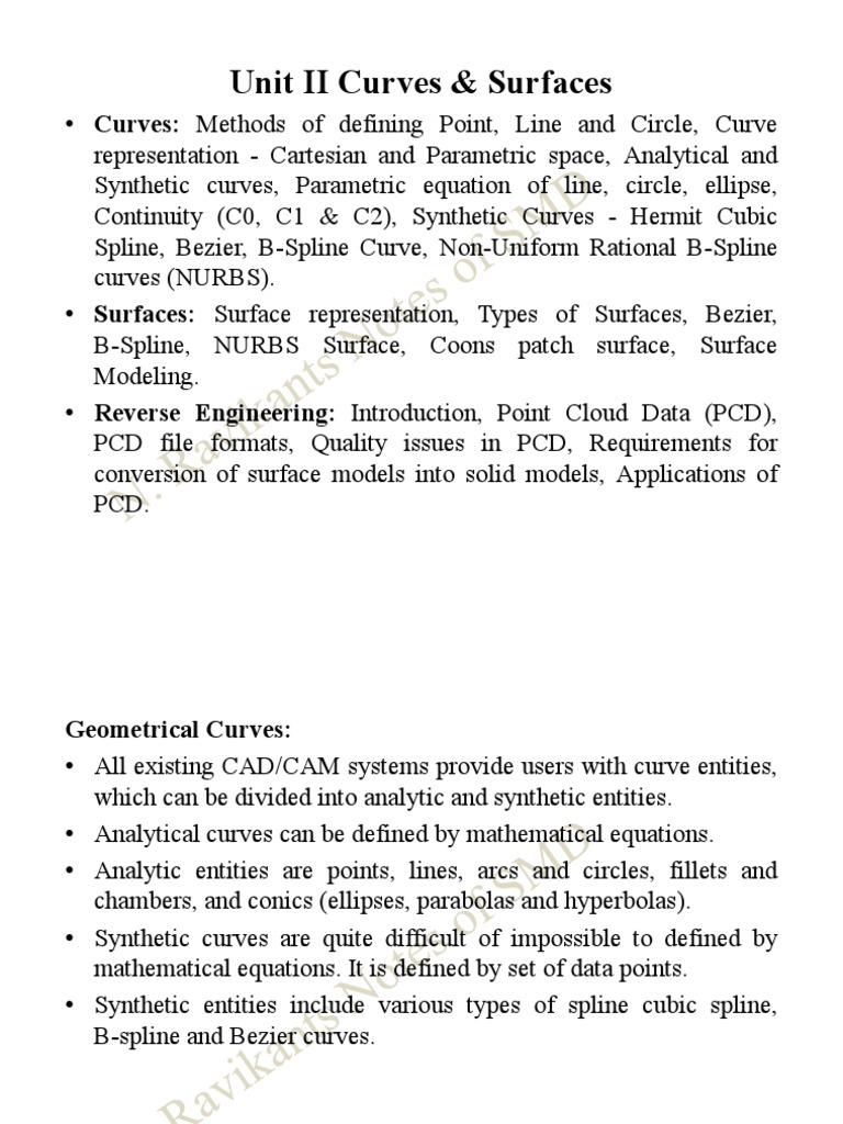 Unit II Curves & Surfaces | PDF | Analytic Geometry | Mathematical Objects