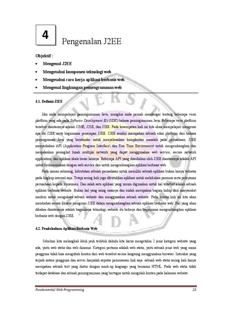 Pert 4 - Pengenalan J2EE Dan Servlet | PDF