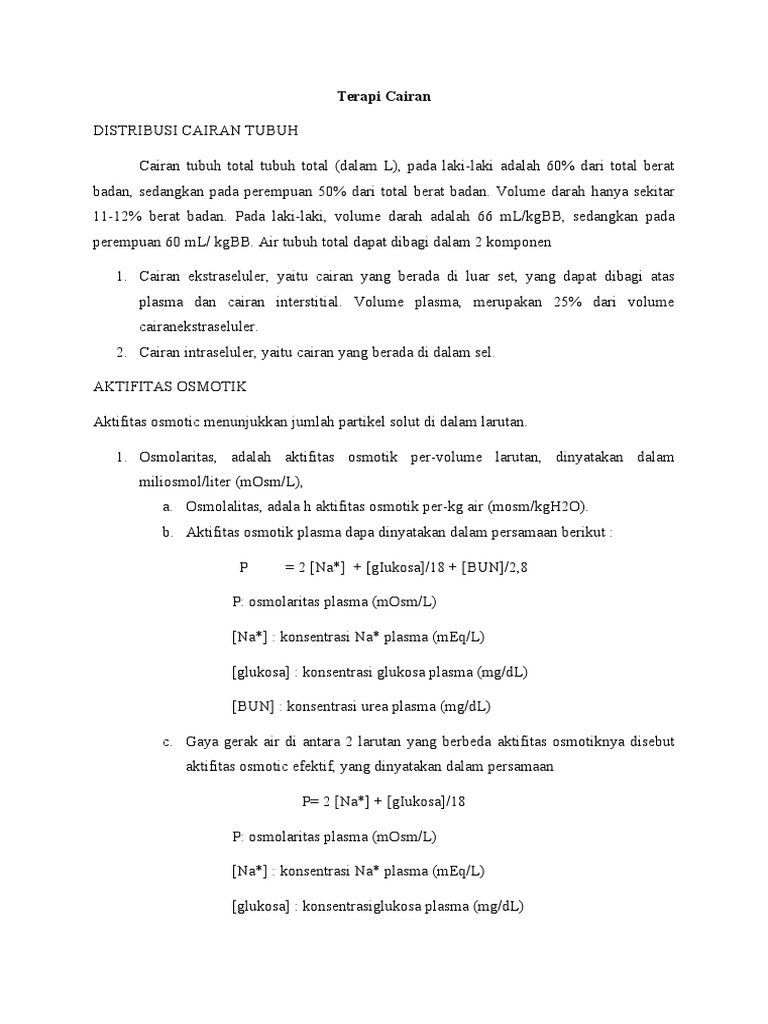 Terapi Cairan New1 | PDF