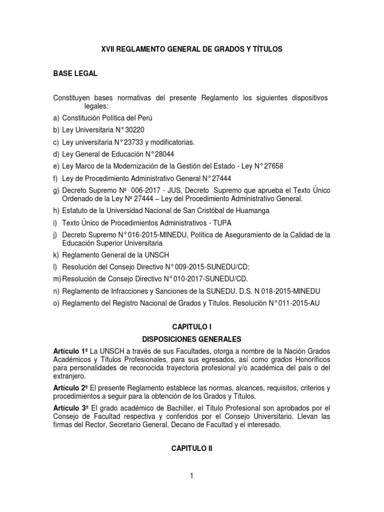 REGLAMENTO GRADOS Y TÍTULOS EPCA 2020 (Adicional) | PDF | Titulo academico | Contador