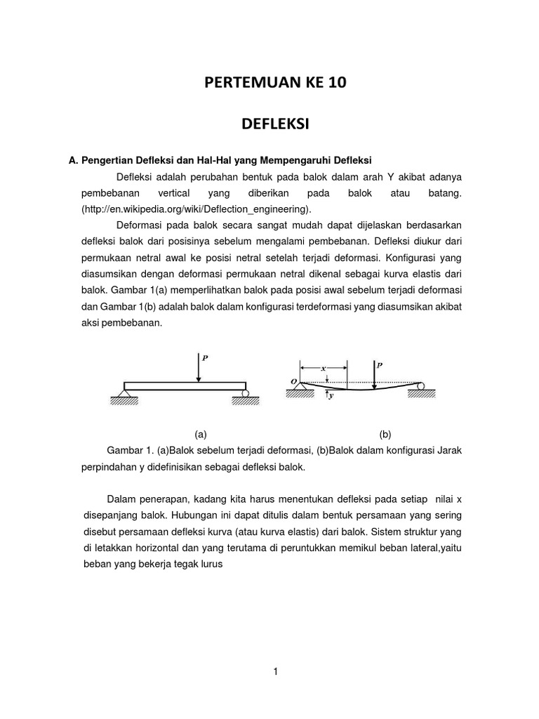 Pertemuan Ke 10 - Defleksi | PDF