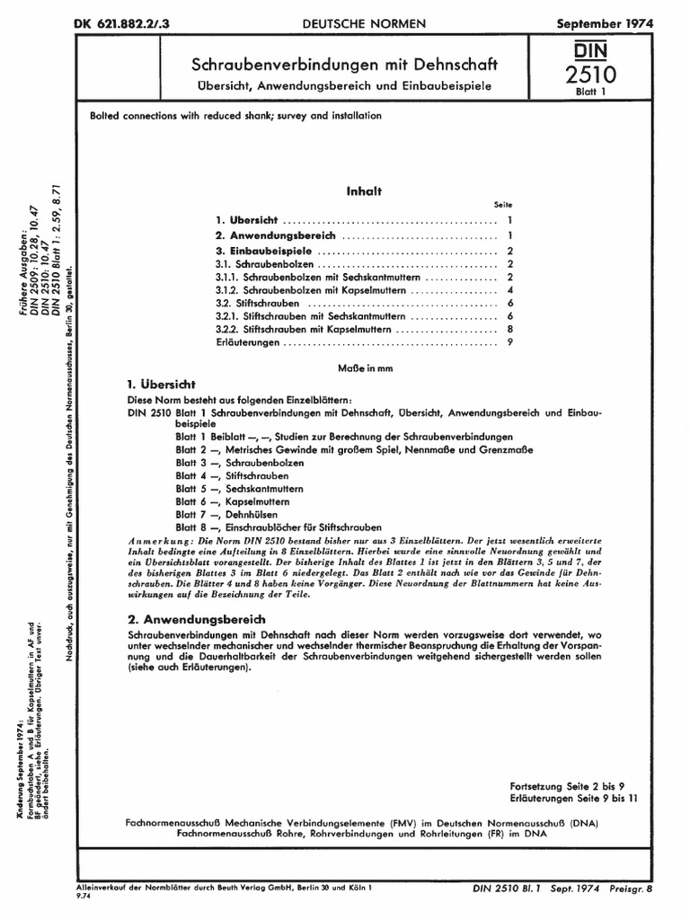 Din 2510-1 1974-09 | PDF