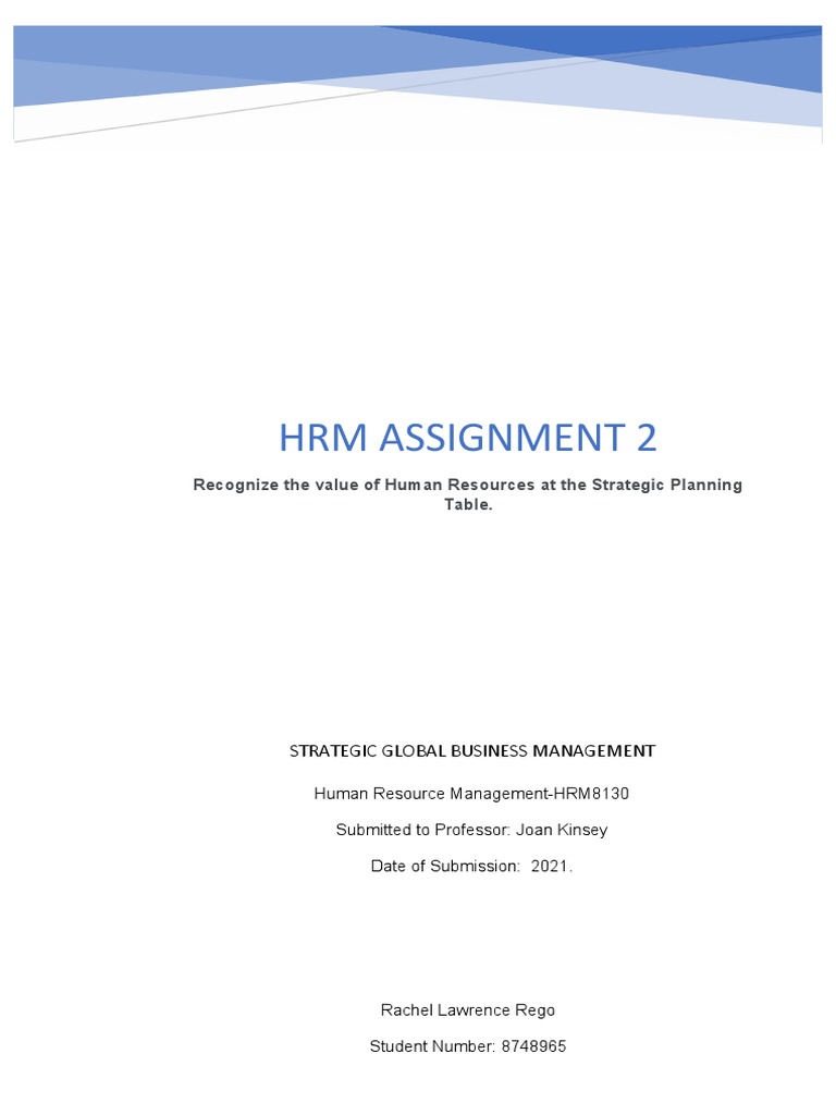 HRM Assignment 2 | PDF | Human Resource Management | Human Resources