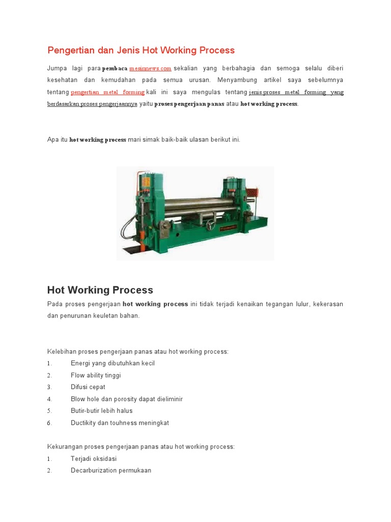 Hot Working Process | PDF