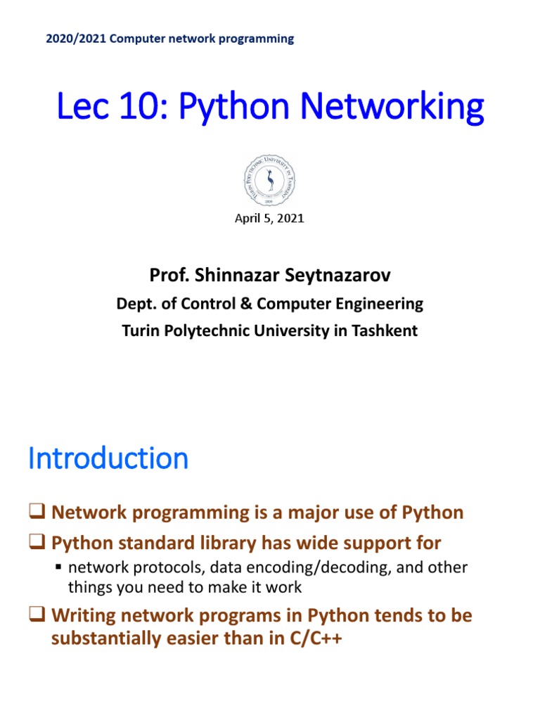 10 Python Networking Pdf Port Computer Networking Internet Protocol Suite 3458