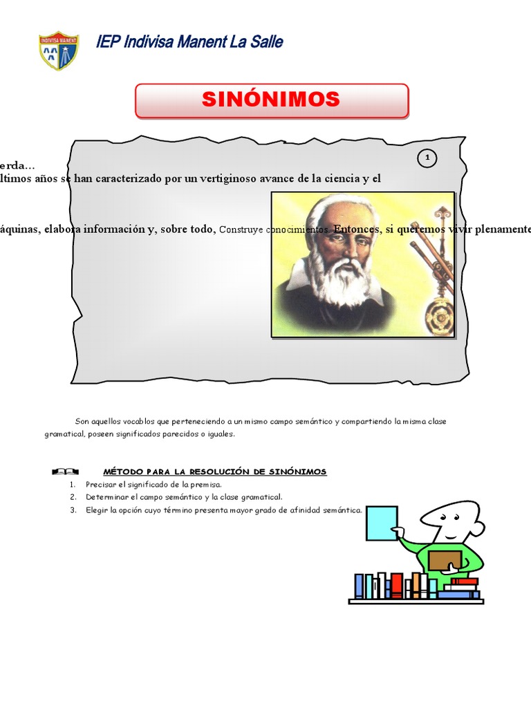 Ejercicios de Sino Nimos para Tercero de Secundaria | PDF | Science | Biología