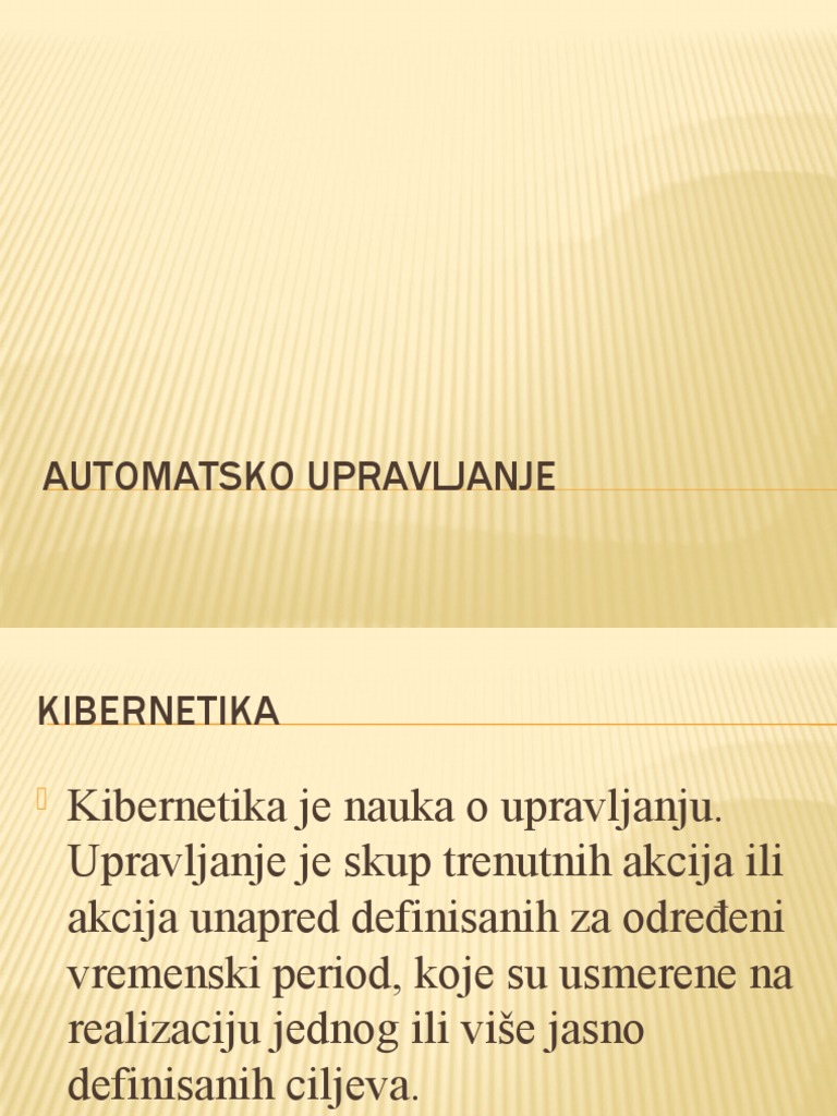 Automatsko Upravljanje | PDF
