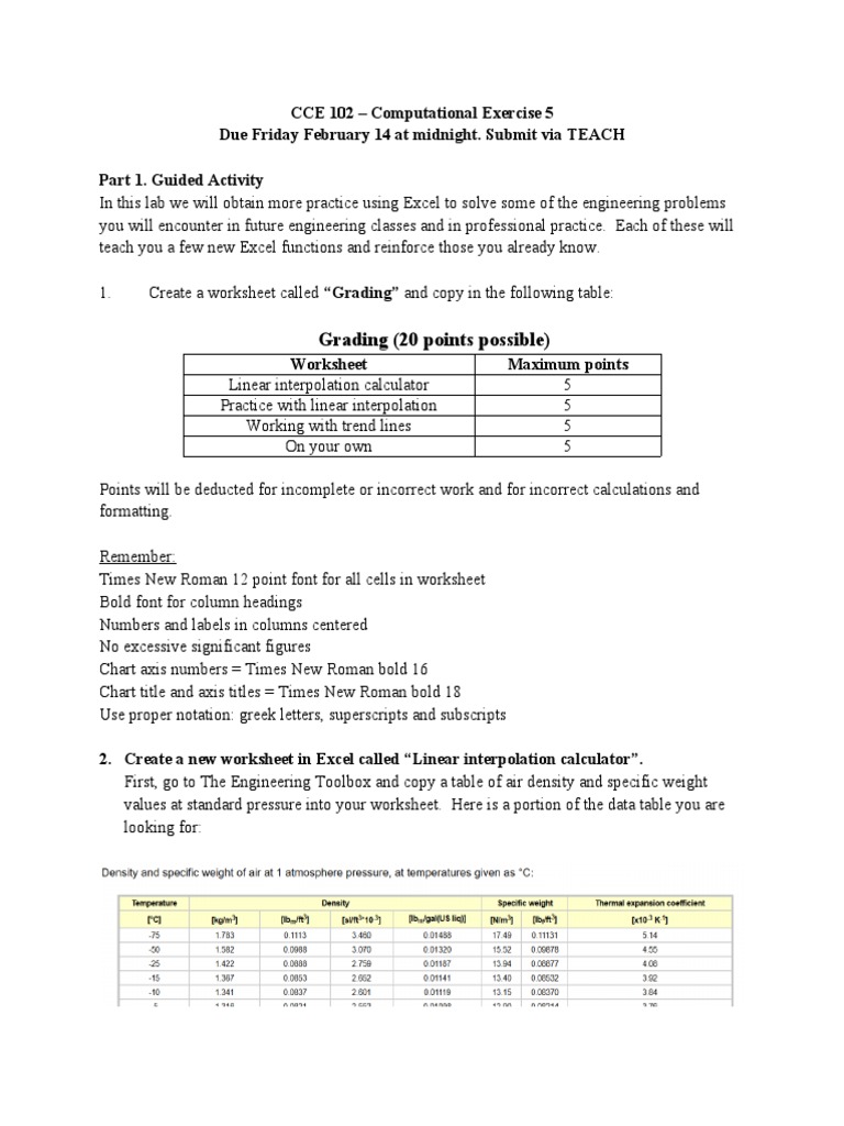 CCE 102 Computational Exercise 5 - 2020 | PDF | Young's Modulus | Microsoft Excel