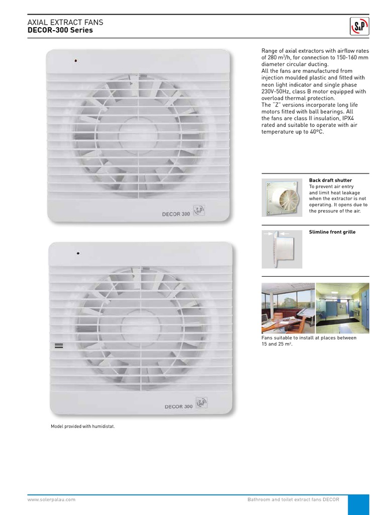 DECOR-300 Series: Axial Extract Fans | PDF | Electrical Wiring ...
