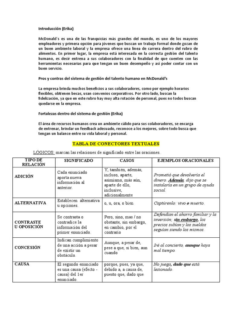 Tabla de Conectores Textuales-1 | PDF | Empresas | Science Tabla de Conectores Textuales-1 | PDF | Empresas | Science