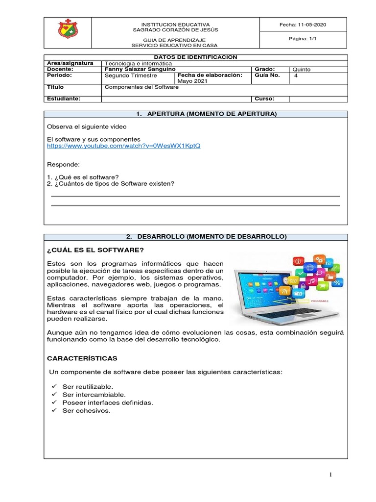 Guia 4. Componentes Del Software | PDF | Software | Software de la ...