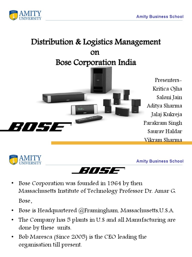 Distribution & Logistics Management On Bose Corporation India | PDF ...