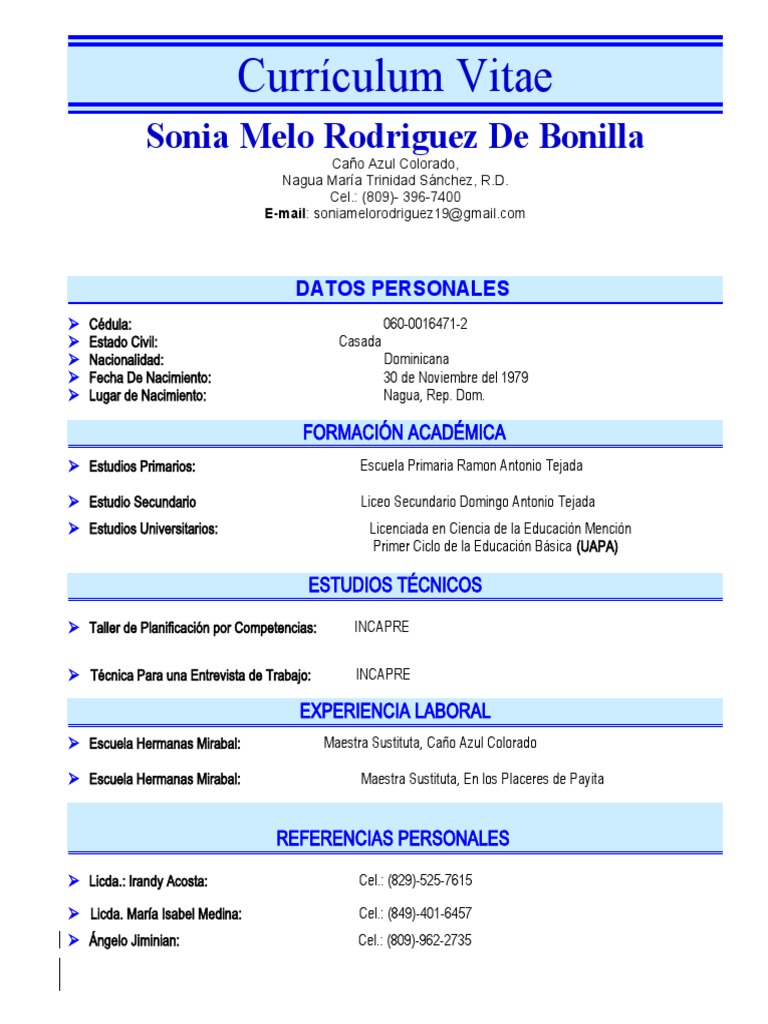 CV de Sonia Melo Rodríguez | PDF