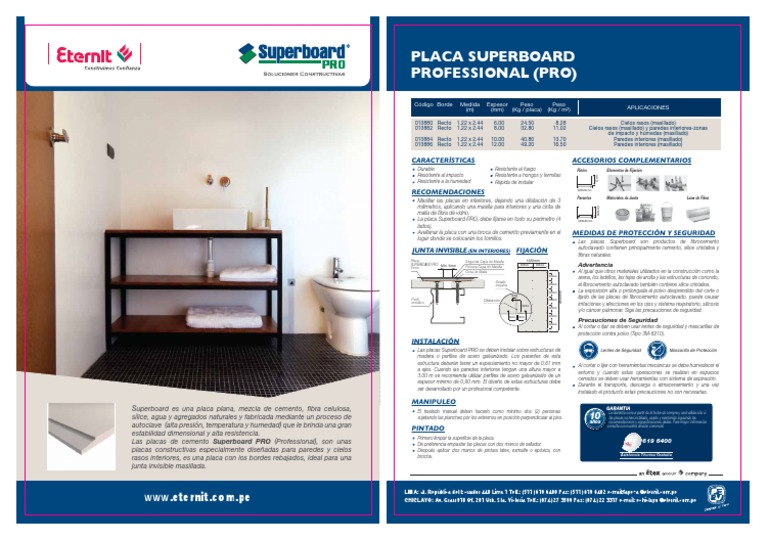 Placas Superboard PRO: características y uso | PDF | Ingeniería de ...