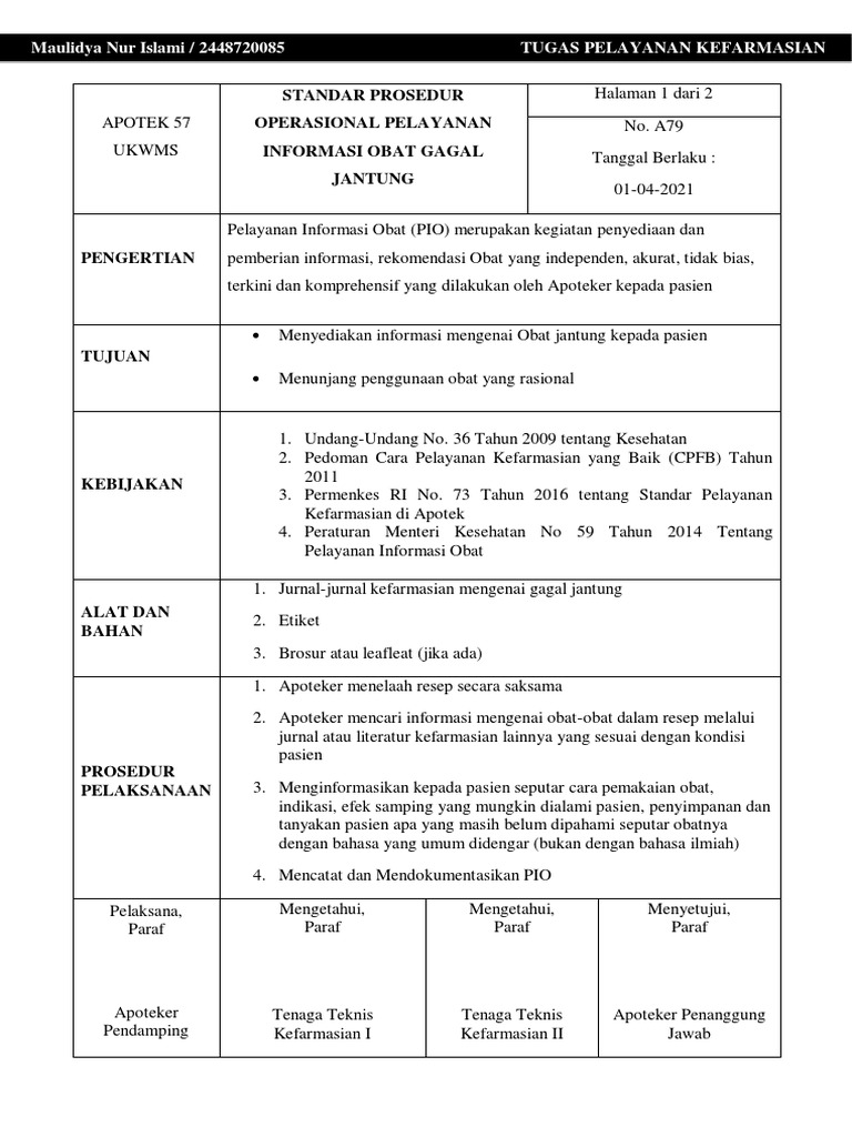 Protap Pio Obat Gagal Jantung | PDF