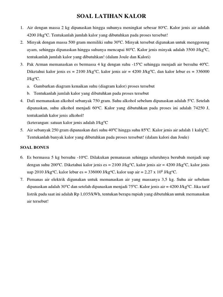 Latihan Soal Kalor | PDF
