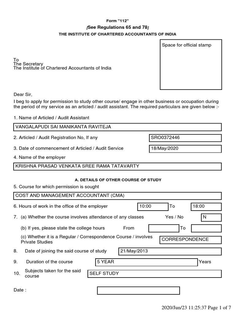 Form 112 | PDF | Accountant | Justice