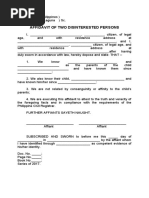 Joint Affidavit of Two Disinterested Persons, One and The Same Person ...